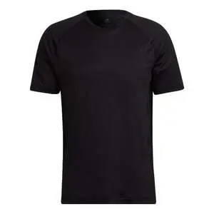 Adidas Solid Color Round Neck Pullover Sports Short Sleeve Black T-shirt - Default Color