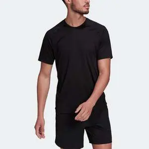 Adidas Solid Color Round Neck Pullover Sports Short Sleeve Black T-shirt