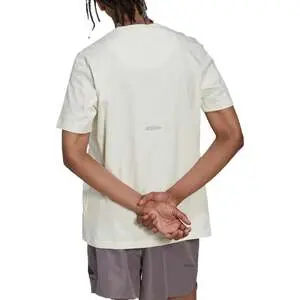 Adidas Solid Color Micro Mark Logo Round Neck Pullover Short Sleeve White T-shirt