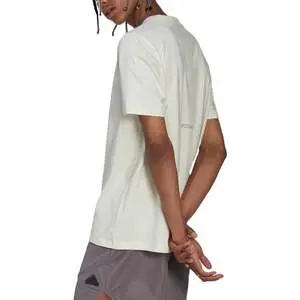 Adidas Solid Color Micro Mark Logo Round Neck Pullover Short Sleeve White T-shirt