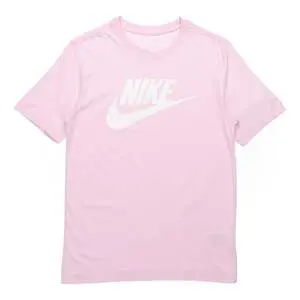 Nike Classic Logo Printing Round Neck Short Sleeve Pink Red - Pinkred