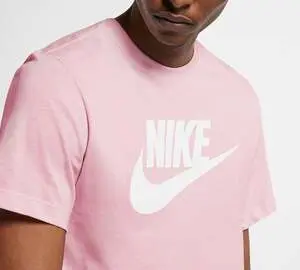 Nike Classic Logo Printing Round Neck Short Sleeve Pink Red - Pinkred