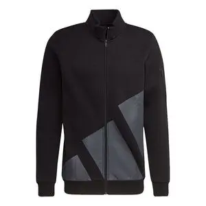Adidas Fleece Track Jacket With Logo Detail - Black
