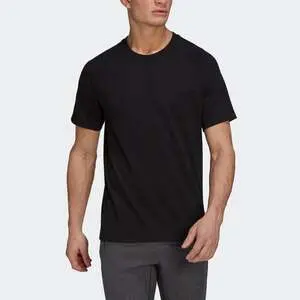 Adidas Solid Color Logo Alphabet Printing Round Neck Short Sleeve Black T-shirt