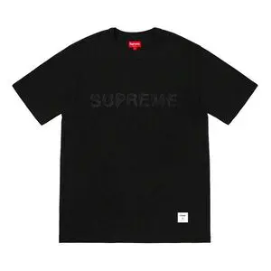 Supreme Ss19 Shatter Tee Large Logo Embroidered Short Sleeve - Black