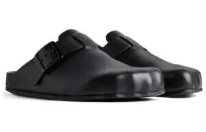 Balenciaga Leather Clogs - Black