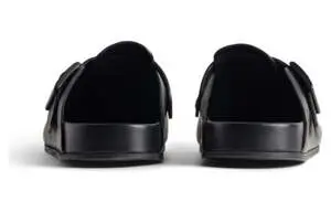 Balenciaga Leather Clogs - Black