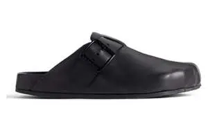 Balenciaga Leather Clogs - Black