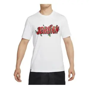 JORDAN Brand Sorry Alphabet Logo Printing Round Neck Short Sleeve White - Default Color