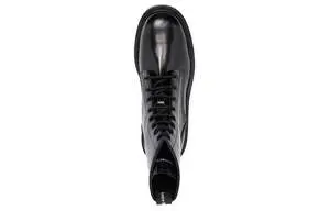 Alexander McQueen Polished Leather Lace-up Combat Boots