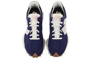 NEW BALANCE 327 Lace-up Suede And Mesh Sneakers - Blue/pink