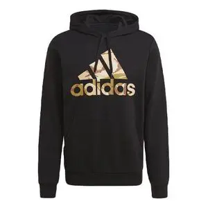 Adidas Hooded Long Sleeve With Camouflage Logo - Black