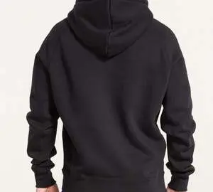 JORDAN Embroidered Fleece Lined Drawstring Pullover - Black