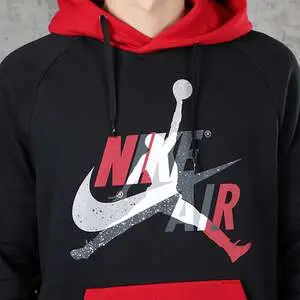 JORDAN Jumpman Classics Contrast Stitching Hoodie - Black