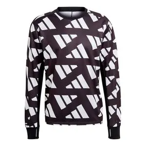 Adidas Graphic Print Long Sleeve Top - Black