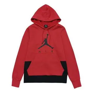 JORDAN Fleece Pullover Hooded Sweater - Red