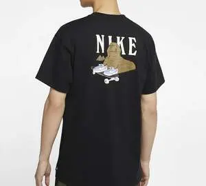 Nike Skate T-shirt Back Round Neck Short Sleeve - Black