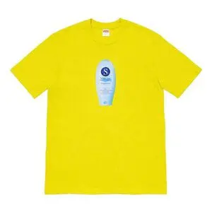 Supreme Fw19 Week 1 Super Cream Tee Short Sleeve - Yellow