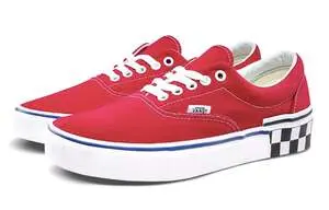 VANS Era Check Block Sneakers - Red