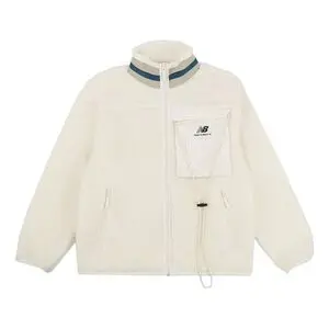 NEW BALANCE Stand Collar Knit Fleece Jacket - White
