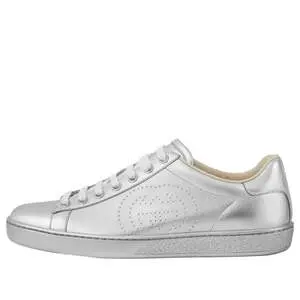 Gucci Gucci Ace Metallic Leather Sneakers Metallic Silver