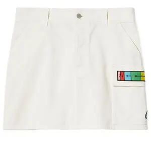 Gucci Mini Skirt With Patch Appliqu - Ivory