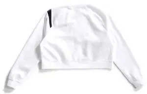 Nike Swoosh Fleece Cropped Crewneck - White