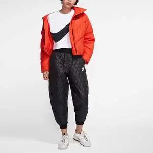 Nike Swoosh Fleece Cropped Crewneck - White