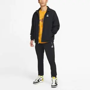 JORDAN Statement Essentials Solid Color Alphabet Embroidered Casual Pants/trousers Autumn Black
