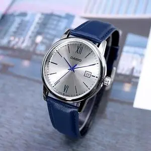 Casio Analog Quartz Watch With Leather Strap