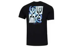 Nike Logo Printing Casual Short Sleeve Black T-shirt - Multi-color