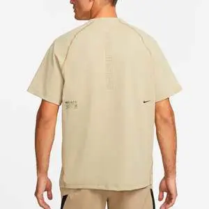 Nike Solid Color Alphabet Printing Round Neck Pullover Short Sleeve Khaki T-shirt - Default Color