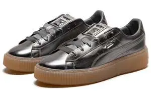 PUMA Basket Platform Luxe Sneakers - Silver