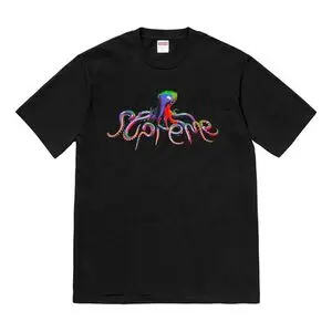 Supreme Ss18 Tentacles Tee Octopus Printing Short Sleeve - Black