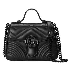 Gucci Gg Marmont Top Handle Bag - Black