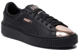 PUMA Basket Platform Metallic Rose Gold Sneakers