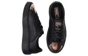 PUMA Basket Platform Metallic Rose Gold Sneakers