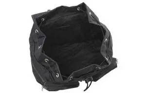 Gucci Logo Leather Trimmed Nylon Backpack - Black