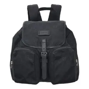 Gucci Logo Leather Trimmed Nylon Backpack