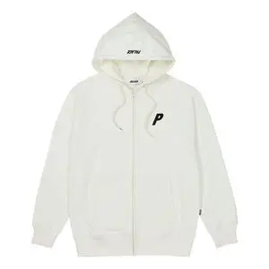 PALACE Felt P Zip Hood - White