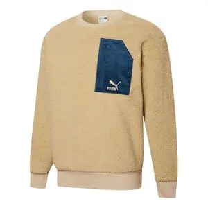 PUMA Retro Sherpa Crew Neck Sweatshirt - Brown
