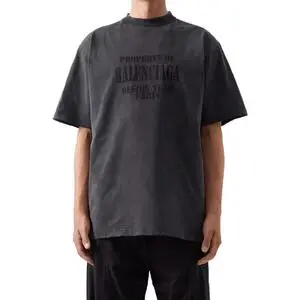 Balenciaga Property Vintage T-shirt Large Fit - Washed Black