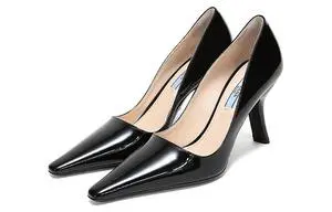 Prada Patent Leather High Heel Pumps - Black