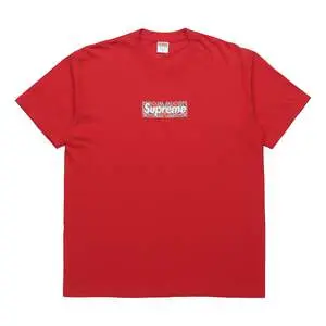 Supreme Fw19 Week 17 Bandana Box Logo Tee Cashew Short Sleeve - Red