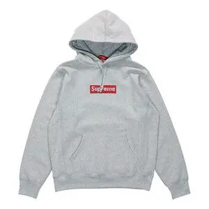 Supreme Ss19 X Swarovski Box Logo Hooded Sweatshirt - Grey
