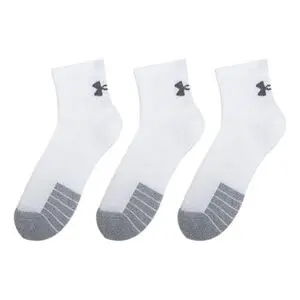 Under Armour Heatgear Quarter Socks 3 Pack - White/grey