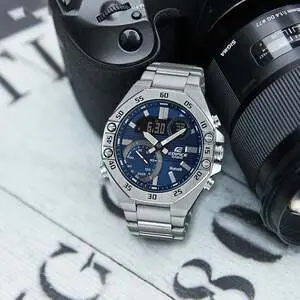Casio Edifice Stainless Steel Analog-digital Watch - Silver