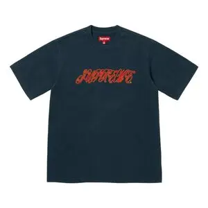 Supreme Ss26 Raised Script S/s T-shirt - Navy