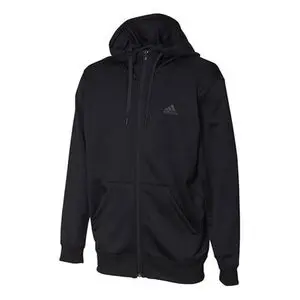 Adidas Hooded Zip-up Knit Track Jacket - Black