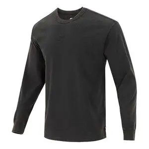 Nike Solid Color Small Logo Round Neck Long Sleeves Black T-shirt - Multi-color